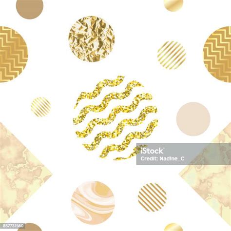 트렌디한 미니 멀 형상 스타일 돌 호 일 반짝이 금속 질감 삼각형 포스터 초대장 벽지에 대 한 서식 파일에서에서 대리석 황금