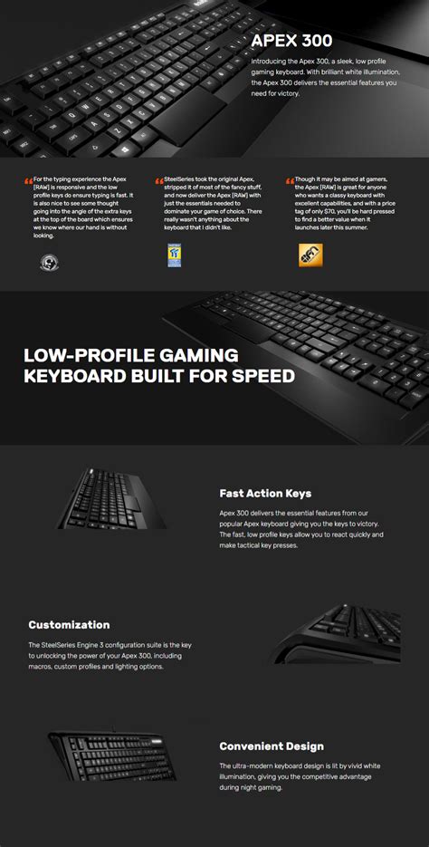Buy Steelseries Apex 300 Illuminated Gaming Keyboard [ss 64450] Pc