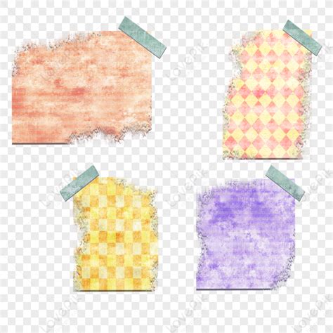 패턴이있는 너덜 된 종이 일러스트 메모지 찢어진 종이 체크상표보라색 Png 일러스트 무료 다운로드 Lovepik
