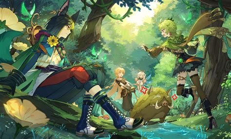 Genshin Impact Forest Adventure 4k Ultra Hd Wallpaper By Kaya