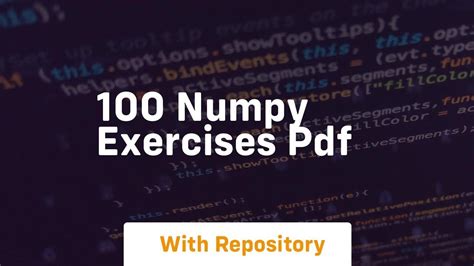100 Numpy Exercises Pdf Youtube