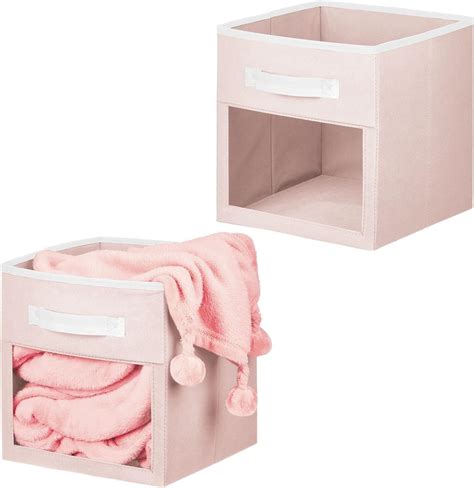 Mdesign Set Of 2 Cube Storage Boxes Fabric Storage Boxes With Viewing