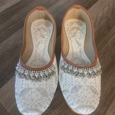 Khussa Punjabi Jutti Kundan Rhinestone Anklet Pakistani Khussa