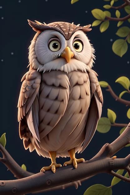 Premium Photo 3d Owl Cartoon Character Photo Ai Generated