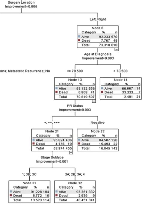 Part Of The 5 Years Survival Rate Predication Model Tree Download