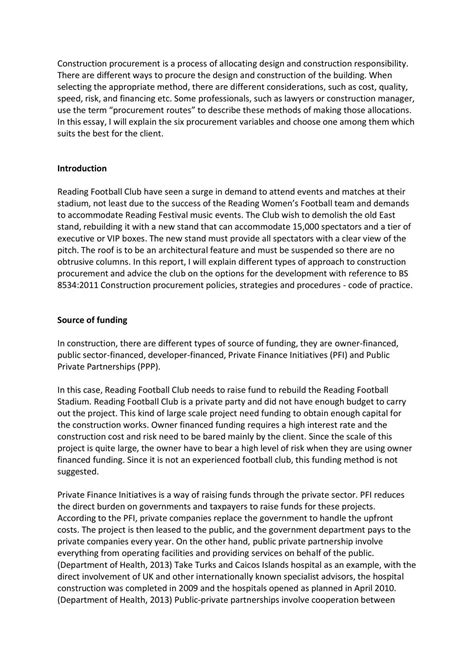 Main Assignment Ce2cpt Construction Procurement Reading Thinkswap