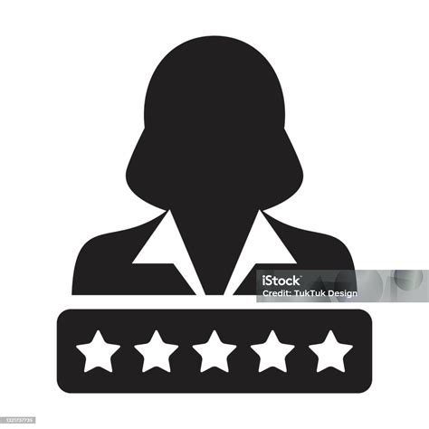 5 사회 신용 점수 시스템 벡터 여성 사용자 프로필 아바타 기호에 대한 별 등급 아이콘 에 대한 글리프 픽토그램 감시에 대한