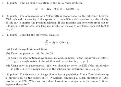 Solved Points Find An Explicit Solution To The Chegg Com