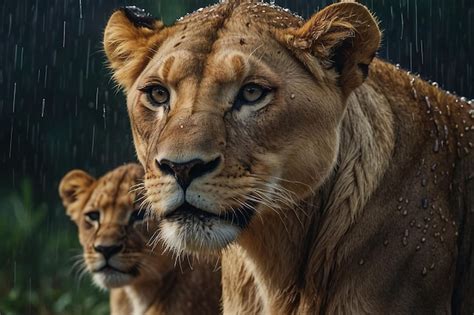 99000 Lioness Rain Pictures