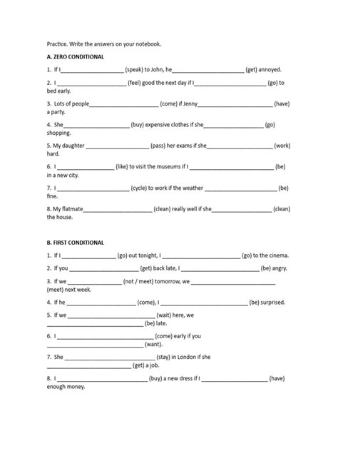 Practice Conditionals Pdf