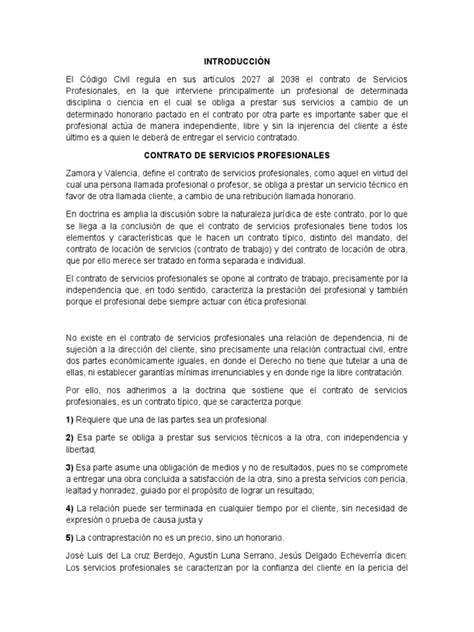 Contrato De Servicios Profecionales Pdf Justicia Crimen Y Violencia