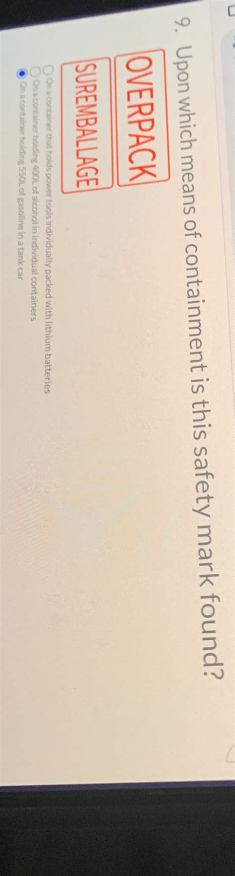 Solved Upon Which Means Of Containment Is This Safety Mark