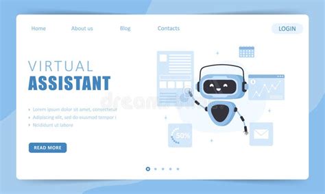 Virtual Assistant Landing Page Template Chatbot Character Online