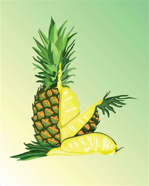 3d Realistic Isolated Pineapple Pineapple Pineapple Slices And Pieces