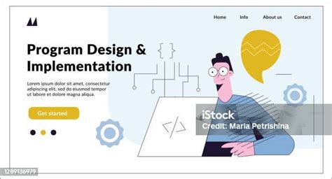 Konsep Penulisan Coding Pemrograman Ide Meluncurkan Konsep Judul Halaman Arahan Ilustrasi Stok