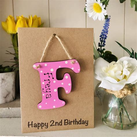 Personalised 2nd Birthday Letter Wooden Keepsake Card By Craft Heaven