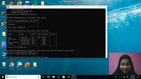 Membuat Data Base Di Mysql Server Melalui Cmd Dengan Perintah Ddldesc