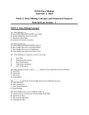 IS328 Data Mining Tutorial Lab Session 1 Docx IS328 Data Mining