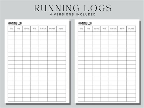 Running Logs Running Trackers 100 Mile Tracker Printable Walking