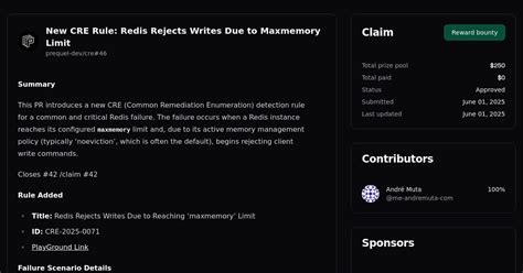 New Cre Rule Redis Rejects Writes Due To Maxmemory Limit Algora