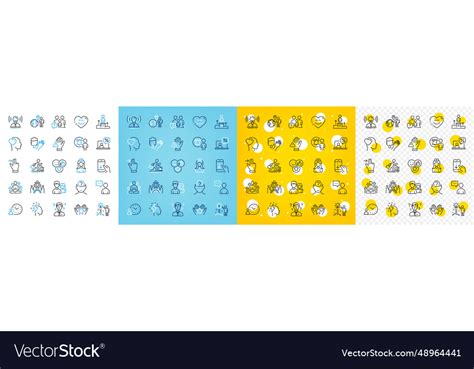 Icons Set Of Dont Touch Scroll Down Royalty Free Vector