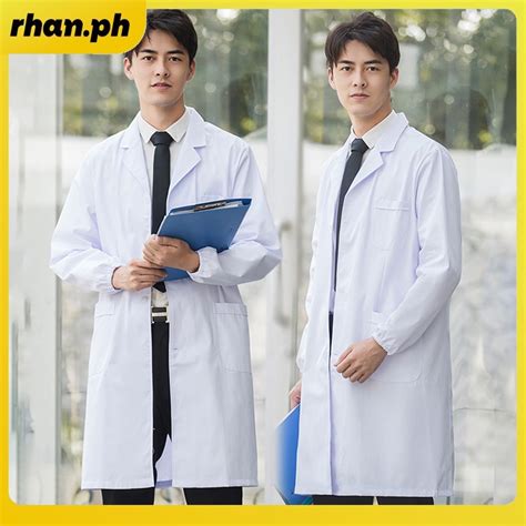 Lab Coat Lab Gown Long Sleeve White Laboratory Gown For Men White Coat Doctor Shopee Philippines