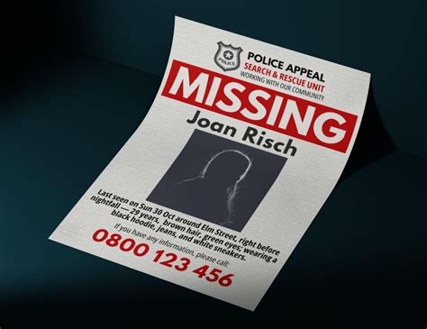 Editable Halloween Missing Person Sign Printable Spooky Party Poster