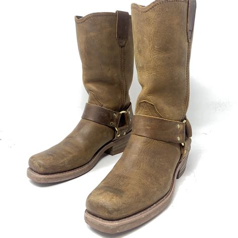 Dingo Crossroads Brown Leather Harness Boots Size 75 Gem