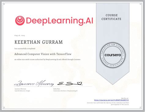 Ai Computervision Tensorflow Deeplearningai Lifelonglearner
