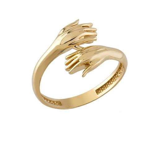 Hug Ring 14k Solid Gold Engagement Ring Wedding Ring Anniversary