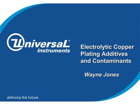 Electrolytic Copper Plating Additives And Contaminants Electrolytic