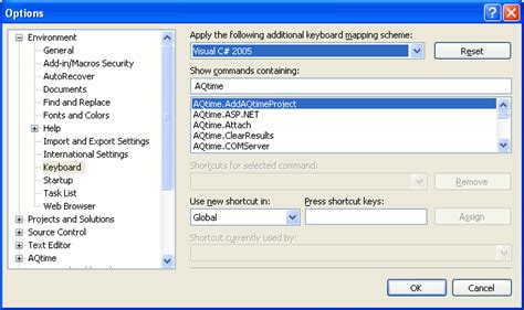 customize keyboard dialog aqtime documentation