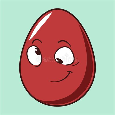 Funny Cartoon Easter Egg Emoji Icon Cute Emoticons Vector Illustration