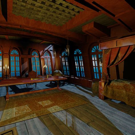 3d Model Pirate Captain S Galley