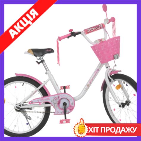 Детский велосипед 20 дюймов двухколесный с корзинкой Profi Ballerina ...