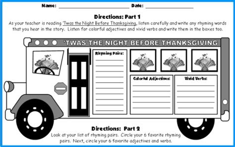 Twas The Night Before Thanksgiving Lesson Plans And Activities Author