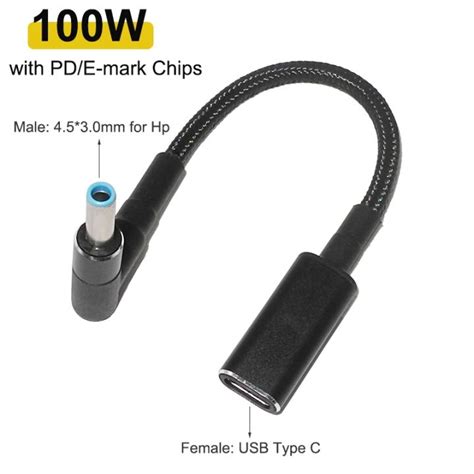 W USB Type C Fast Charging Cable Type C To X Mm Plug Converter Dc Power Adapter