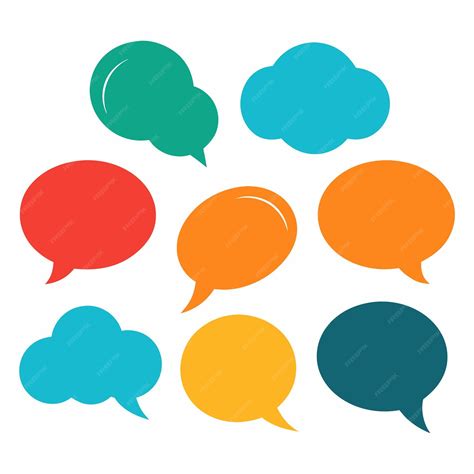 Speech Bubble Colorful Cicon Set Vector Illustration Premium Ai
