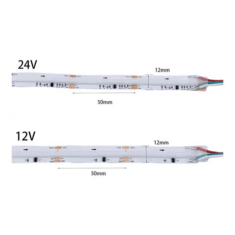 24v Rgb 12mm Cob Addressable Strip 720 Led M