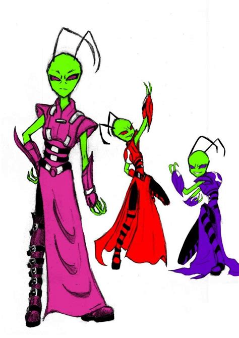 Invasor Zim Zim Purple And Red Tallest Invasor Zim Disenos De Unas
