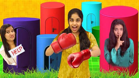 Hide And Seek In Colour Cylinders Challenge 🤩 Pullothi Youtube