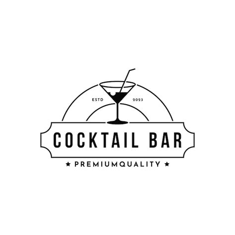 Premium Vector Cocktail Logo Design Concept Vintage Retro