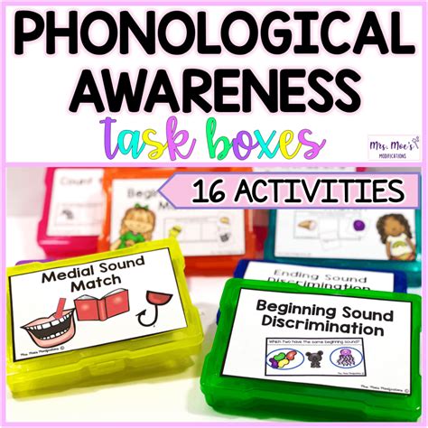Phonological Awareness Task Boxes Bundle Mrs Moes Modifications
