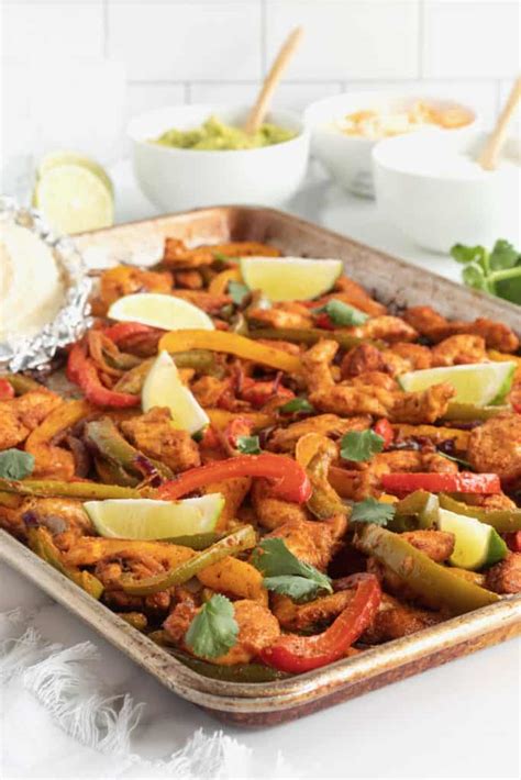 Sheet Pan Chicken Fajitas The Bakermama