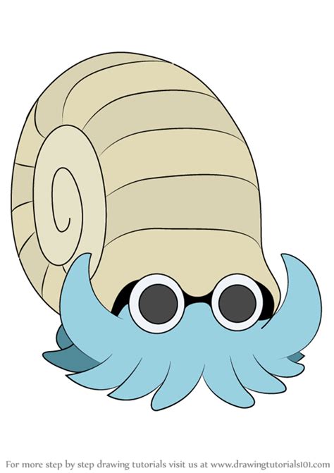 How To Draw Omanyte From Pokemon Pokemon Step By Step