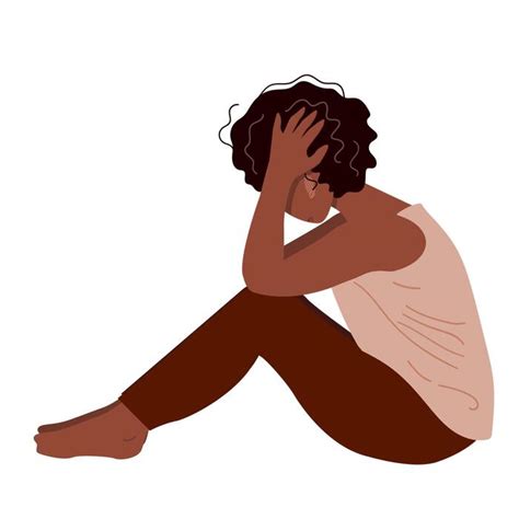 Sad Black Girl Vector Art Icons And Graphics For Free Download