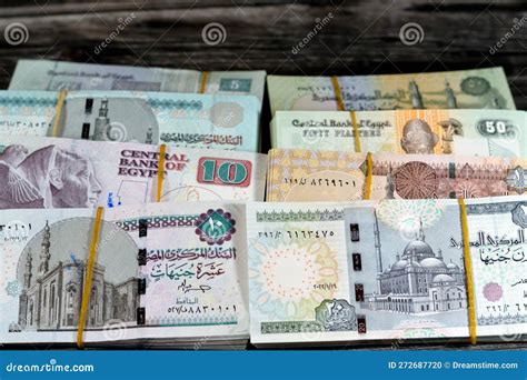 Pile And Stacks Of Egyptian Money Currency Cash Banknotes Put Together