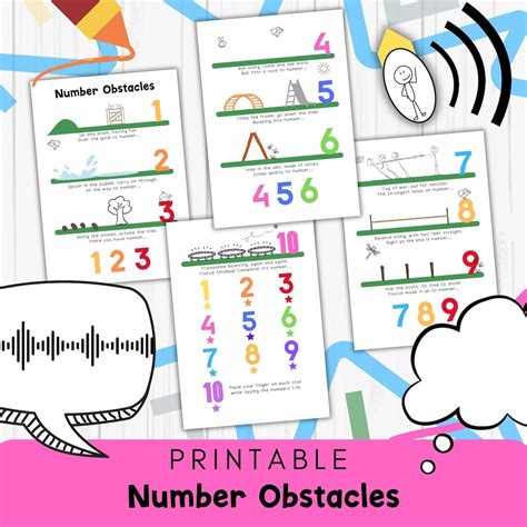 Number Obstacles Counting Activity Educational Printable Worksheets