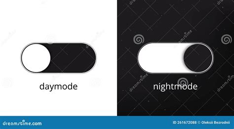 Day And Night Mode Buttons Template Stock Vector Illustration Of