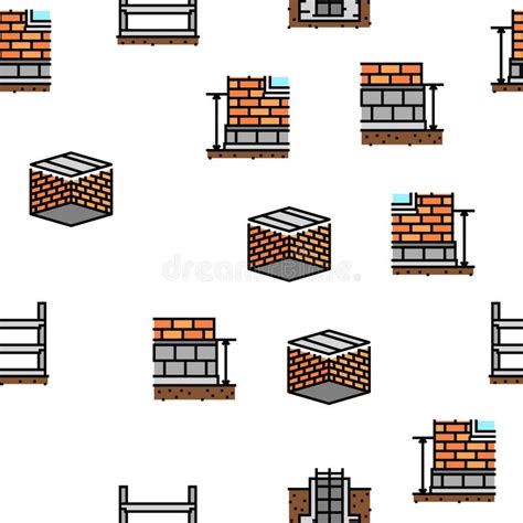 Building House Structure Vector Seamless Pattern Stock Illustration Illustration Of Vector